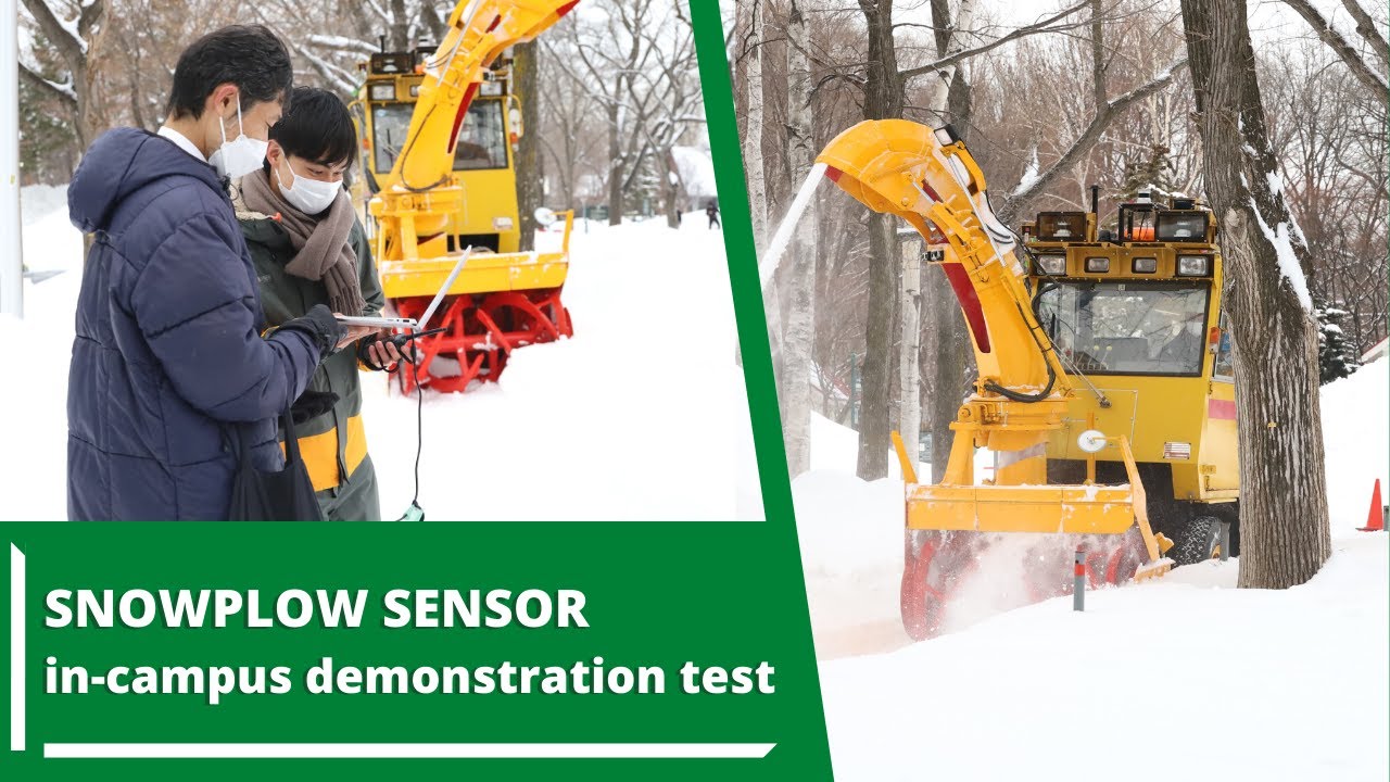 Snowplow sensor in-campus demonstration test - YouTube