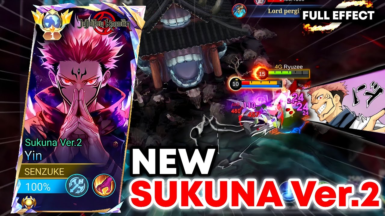 NEW YIN X SUKUNA Ver.2 ( full effect ) MLBB NEW SKIN YIN GAMEPLAY ...