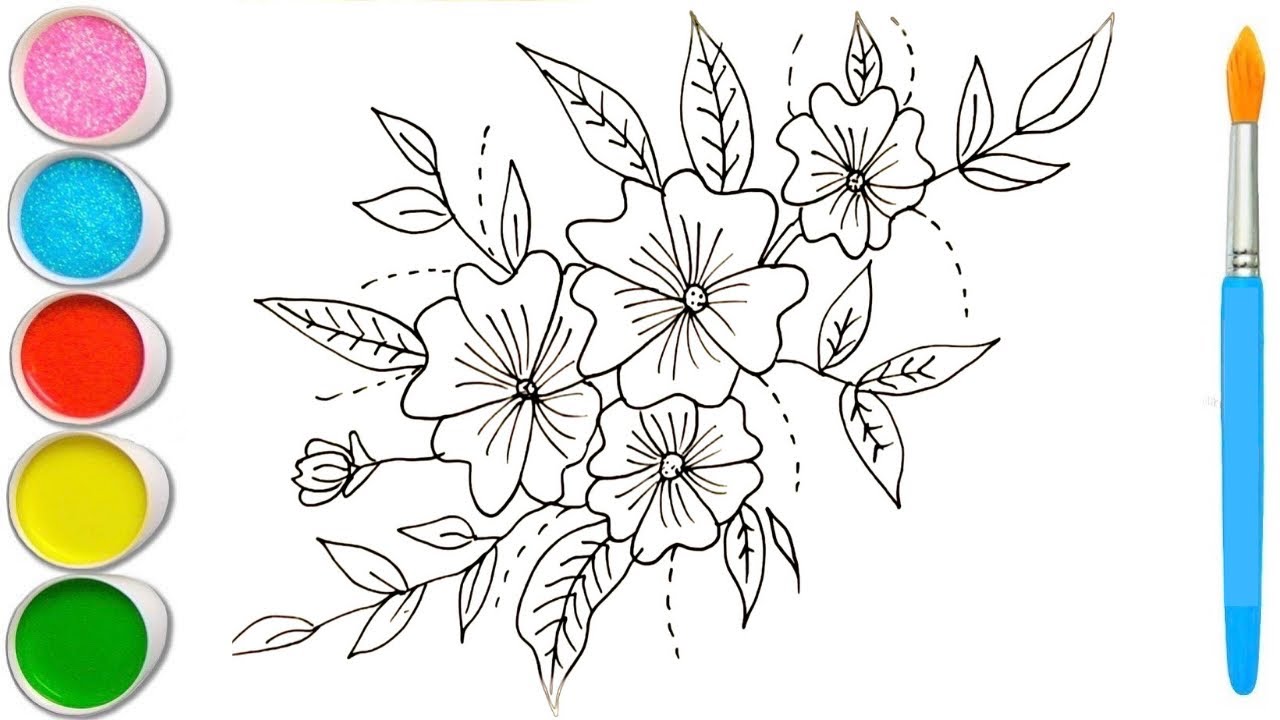 How To Draw Beautiful Flower Designs (Easy Step By Step) || Art Studio ...