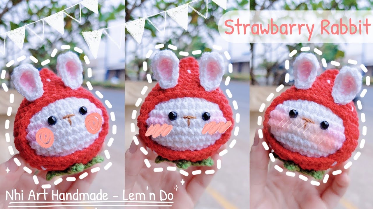 How to crochet STRAWBERRY RABBIT | Crochet RABBIT | Hướng dẫn móc THỎ ...