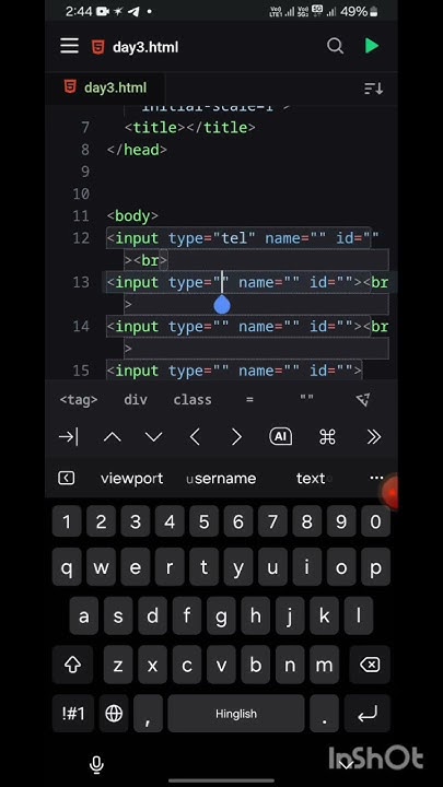 Day 3 : html series #htmlcoding #coding #viralshorts - YouTube