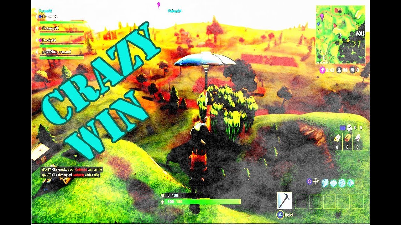 CRAZY FORTNITE WIN!!!!! - YouTube