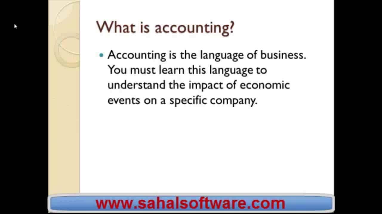 Lesson 01 Introduction to accounting - Financial Accounting - Sahalsoftware - YouTube