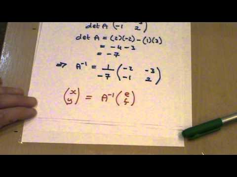 Solving Simultaneous Equations Using Matrices - YouTube