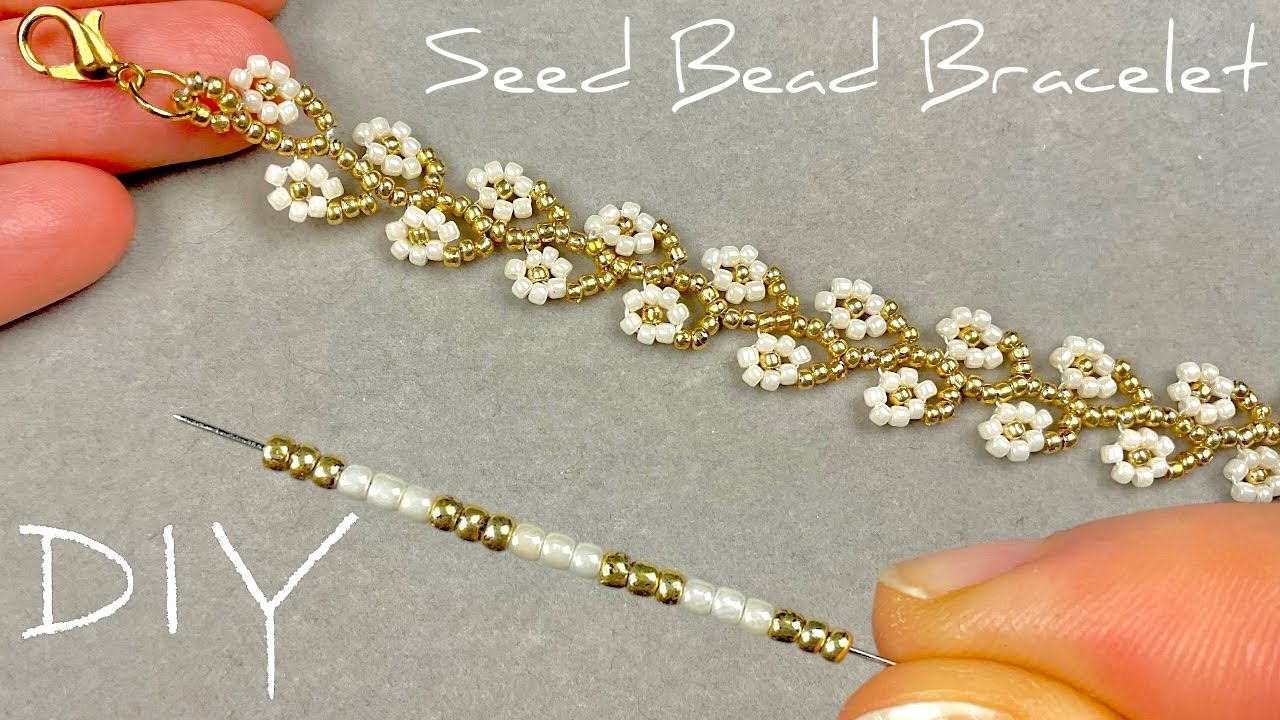 Flower Bracelet Tutorial using Seed Beads: How to Make Bracelets with ...