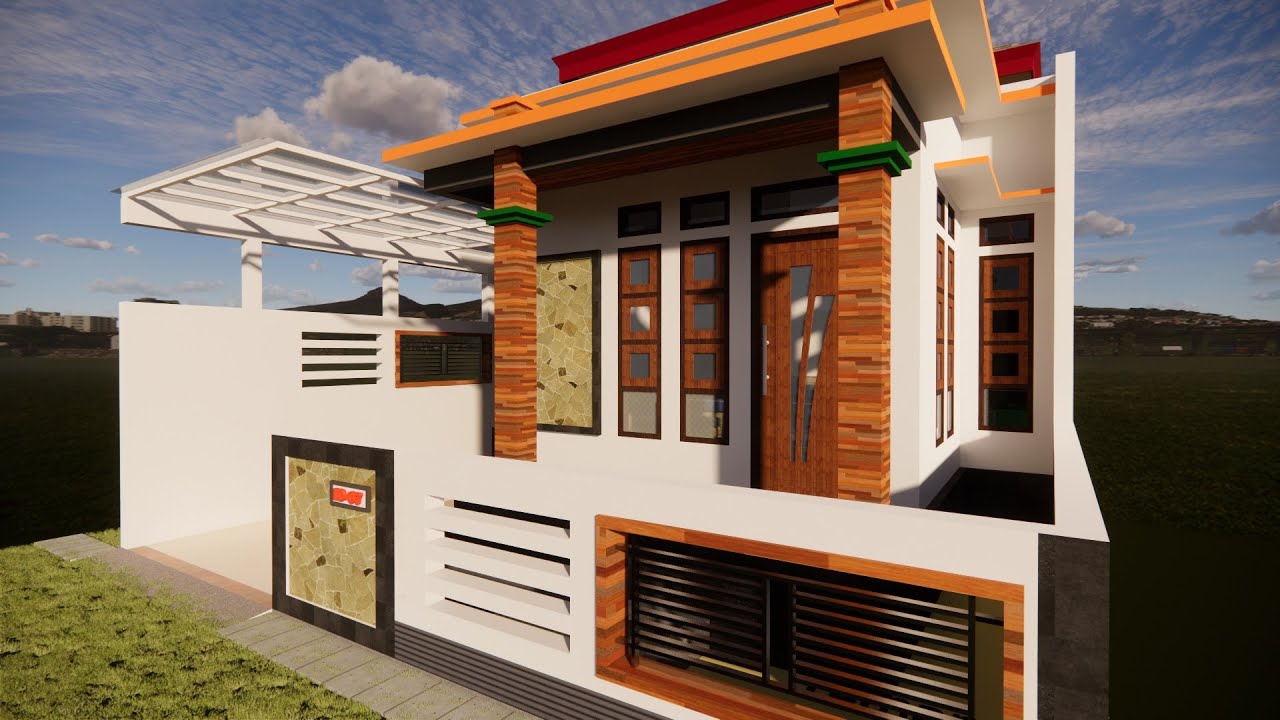 Desain Rumah Minimalis 8x12 meter | 2 Kamar Tidur - YouTube