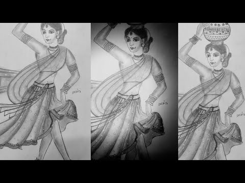 how to draw a girl with pot - YouTube