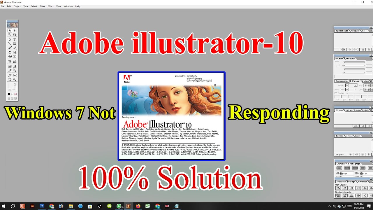 How to adobe illustrator 10 Insttal But windows 7 Not Responding. - YouTube