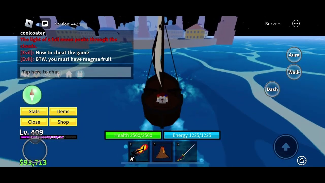 How to cheat the game /with magma fruit - YouTube