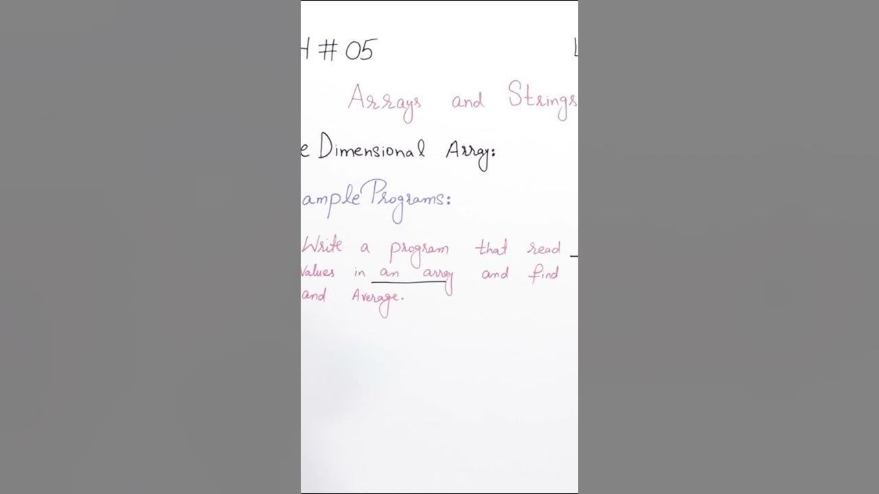 PGC lectures-Inter Part 2-KPK Board-Computer Science-Chapter 5 - One Dimensional Array ...