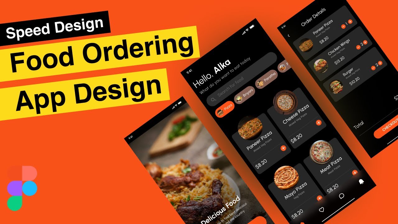 Day -2/10 Food Ordering App UI Design in Figma | Figma Tutorial - YouTube
