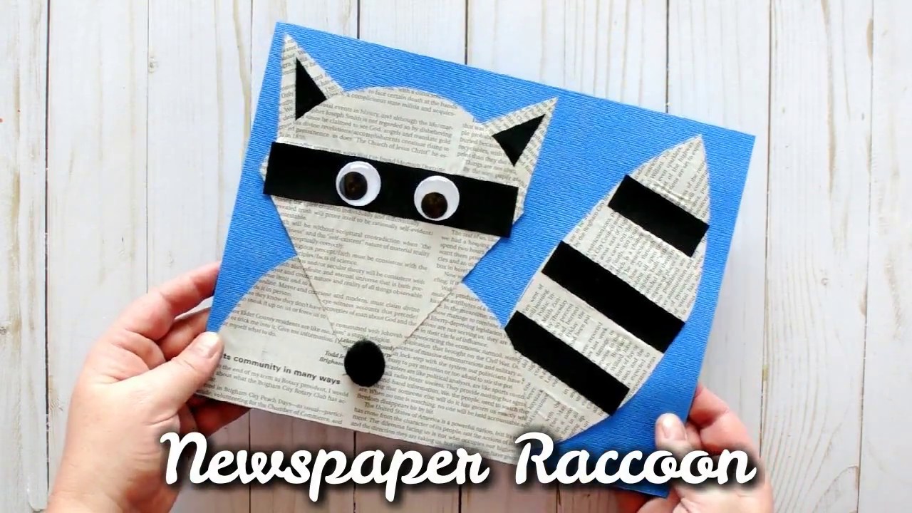 Newspaper Raccoon Craft Video Tutorial - YouTube