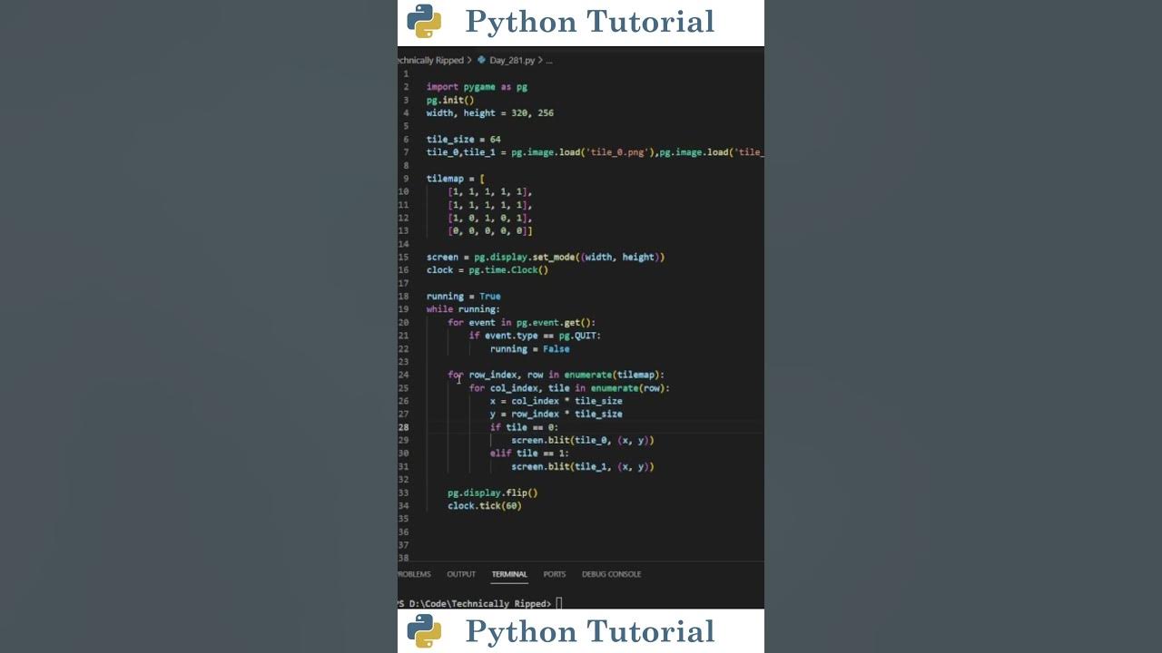 Pygame Tilemap Tutorial Python Tutorial Youtube