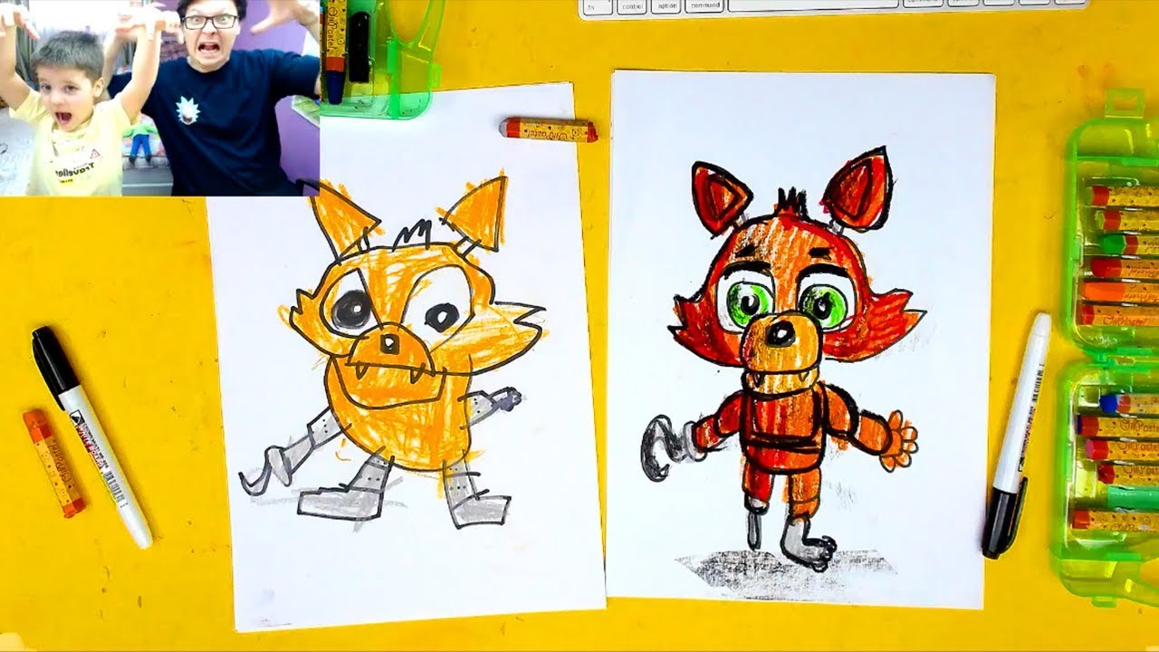 How to draw Animatronics Foxy from FNAF - YouTube