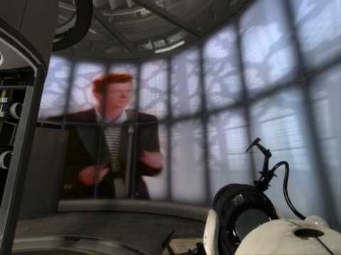 GLaDOS loves Rick Astley - YouTube