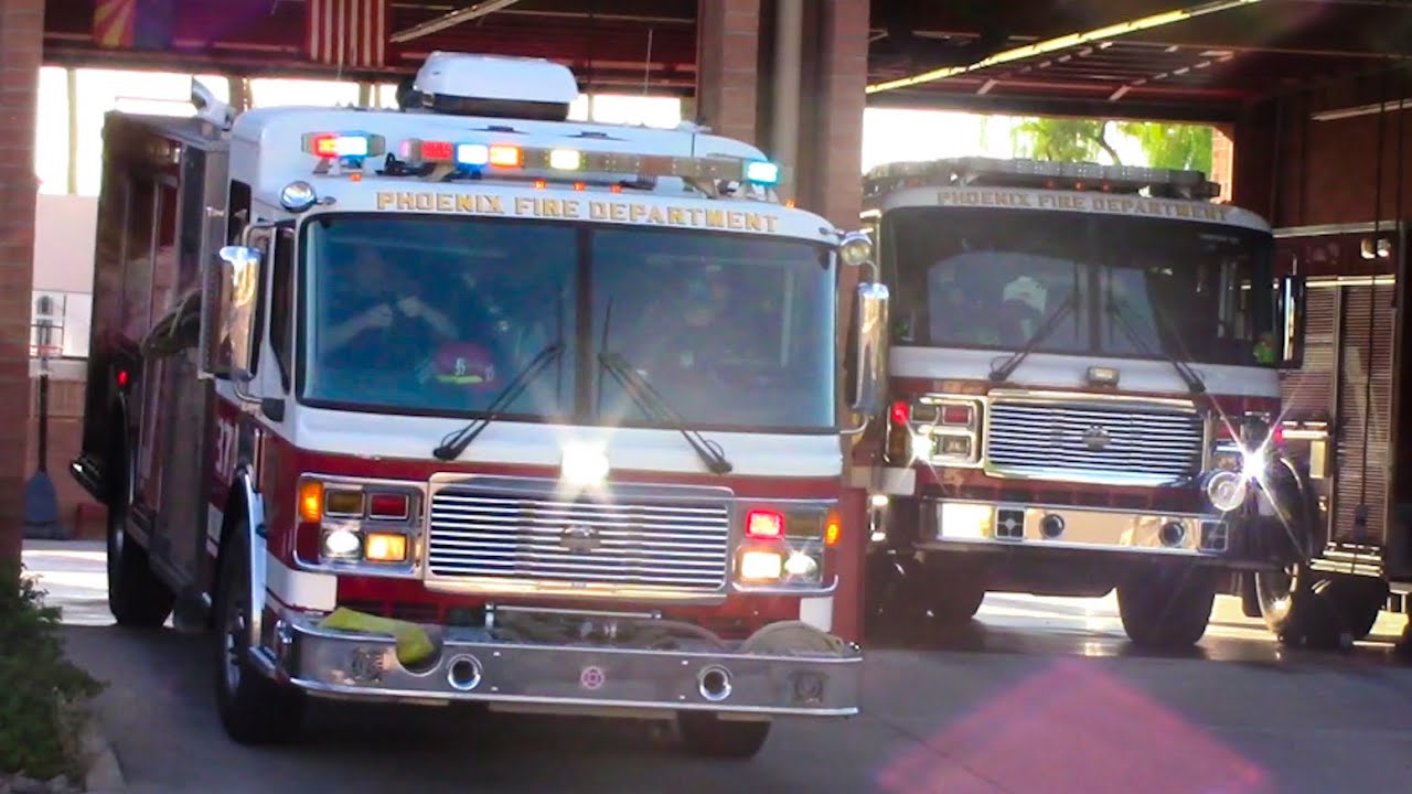 PHXFD. Ladder 37 & Engine 37 Responding*x2* - YouTube