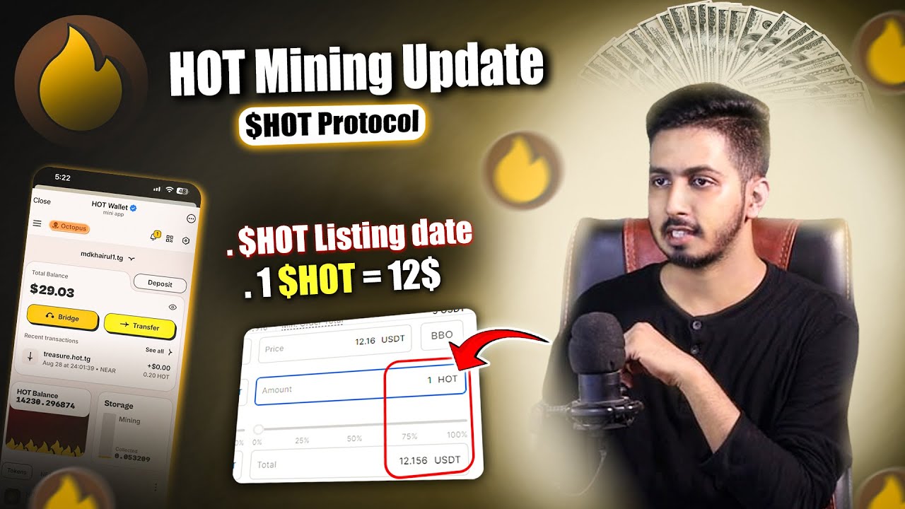 1 Hot coin = 12$ | Hot coin mining Update | Listing time , Price | Hot ...