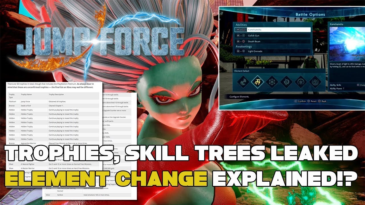 Element Change, Trophies, and Skill Tree EXPLAINED | Jump Force ...