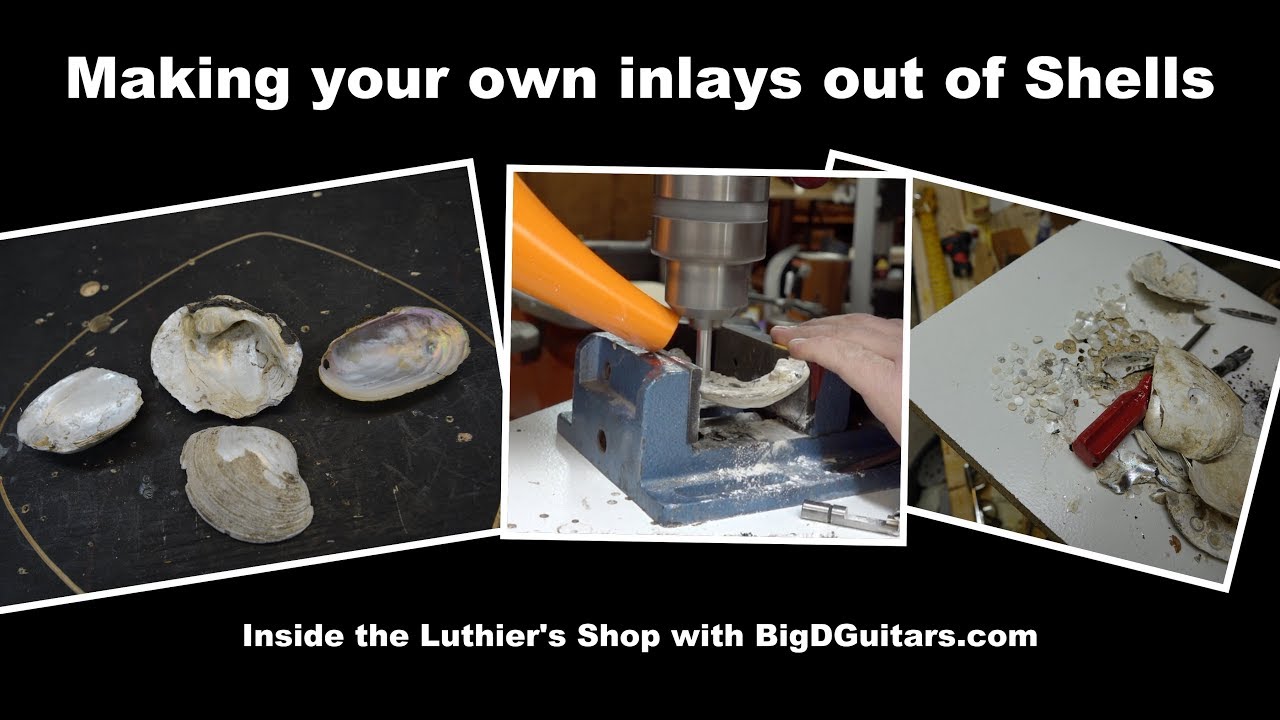 Making Side Dots and Inlays from Shells - BigDGuitars - YouTube