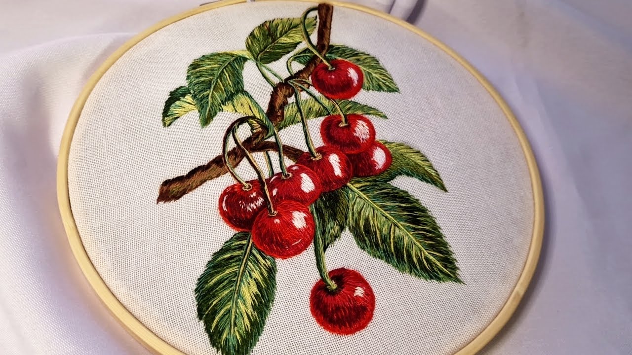 Cherry Satin Embroidery - YouTube