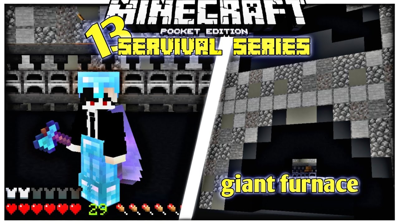 I build biggest smelting room in Minecraft pe ll Minecraft servival ...