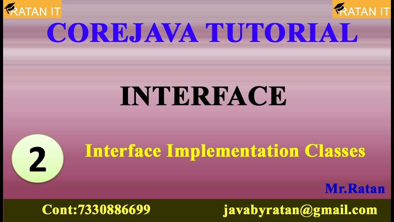 Core Java Tutorial Interface Video 2 Implementation Classes