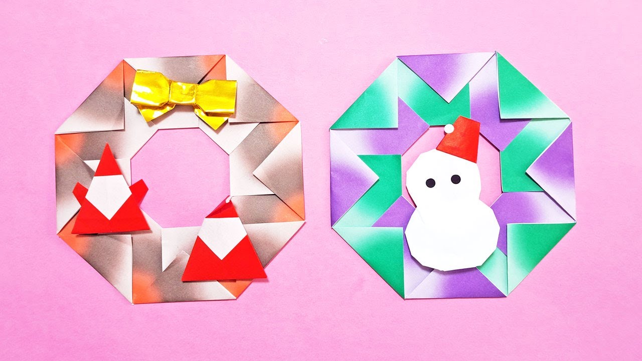 How to Make an Origami Octagon Christmas Wreath | Easy DIY Christmas ...