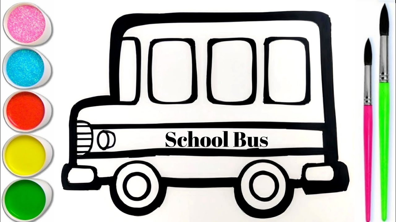 How to Draw & Paint a School Bus | Easy Drawing Tutorial for Kids - YouTube