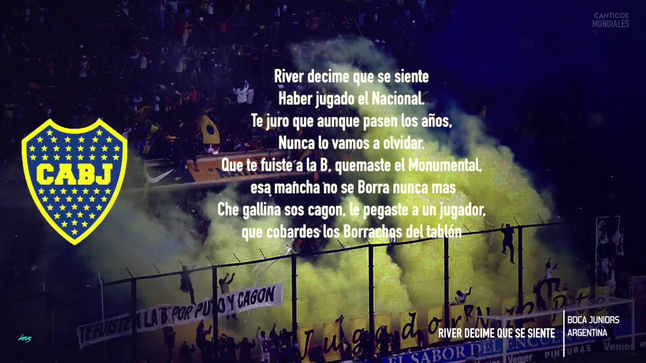 River Decime que se siente - Letra - Boca Juniors - HD - Cántico - YouTube