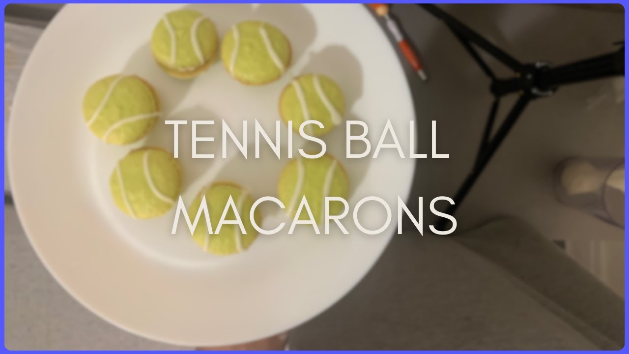 Tennis Ball Macarons (lime mint white chocolate ganache) - YouTube