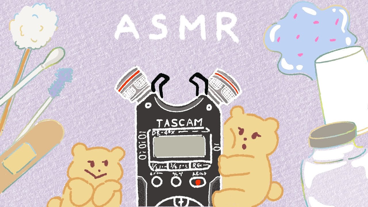 ASMR👂TASCAM DR-40Xでいろんな音を聴いてみる🐻アニメーション animation - YouTube