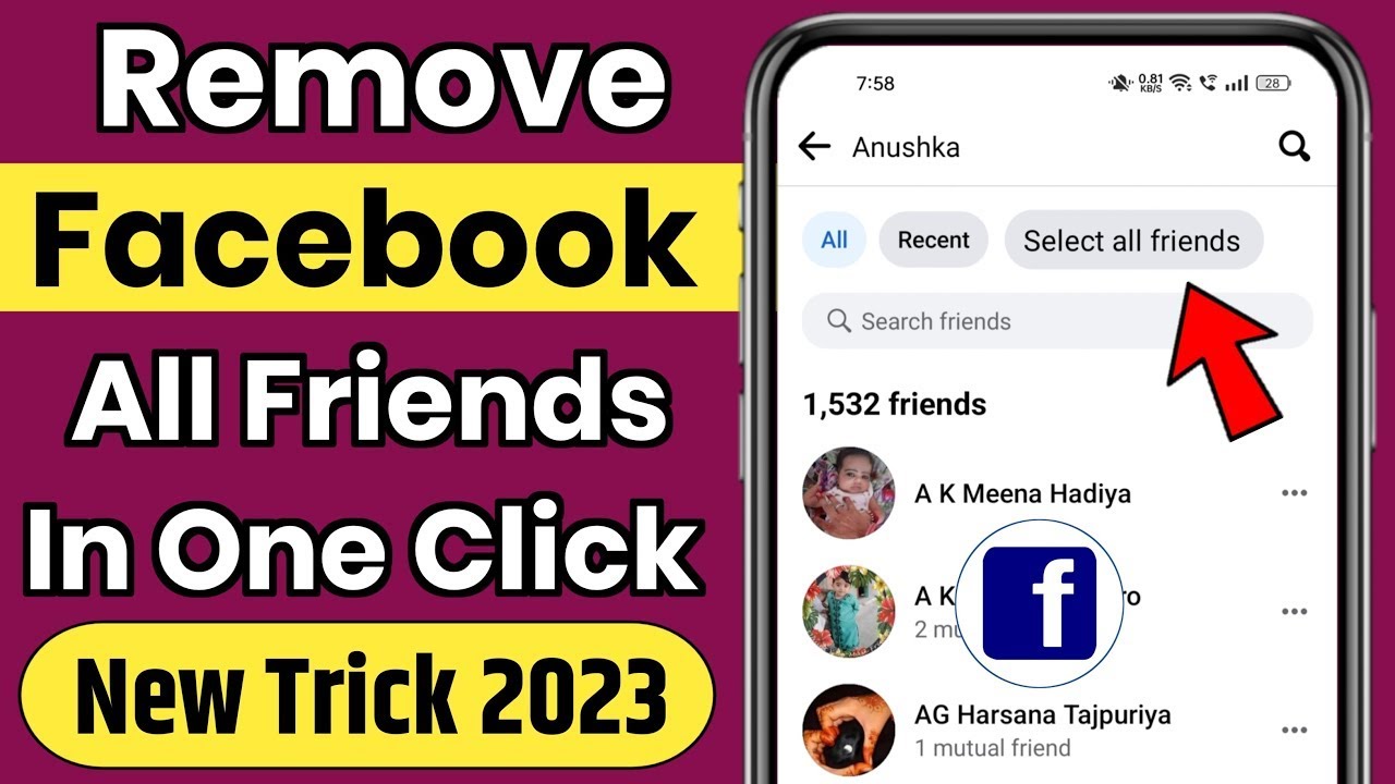 How To Unfriend All Facebook Friends In One Click | Delete All Friend ...