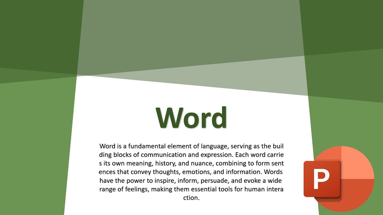 The best way to use power point to create a presentation about Word ...