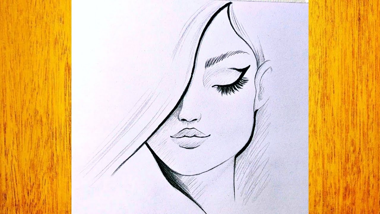 How to draw a beautiful girl / The easiest way to draw a girl / Drawing ...