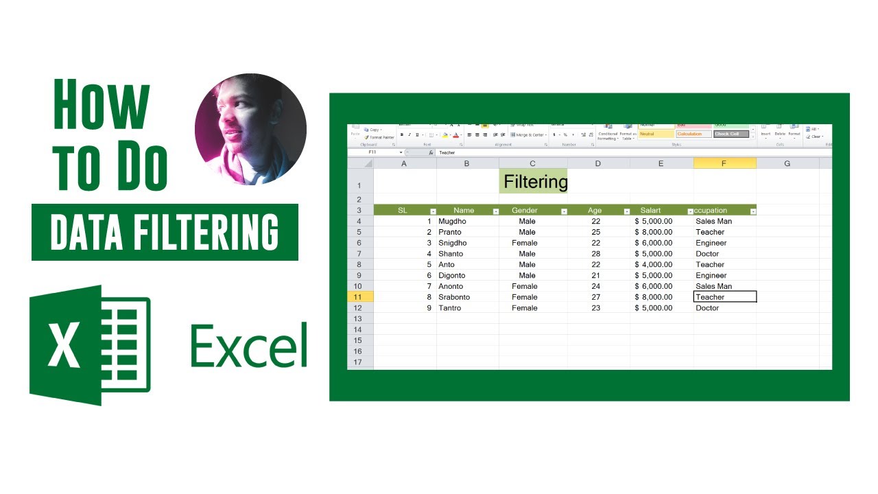 How to do Data Filtering in Microsoft Excel - YouTube
