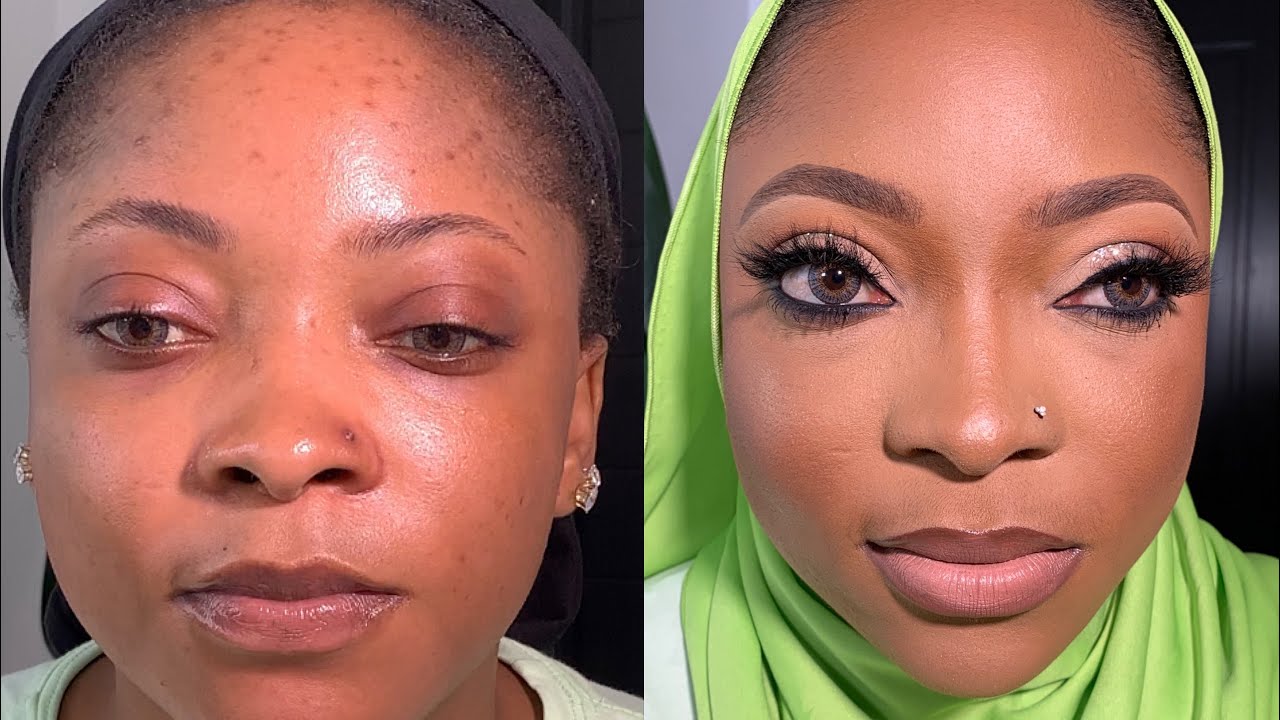 Makeup Transformation on my Client (foundation application, contouring and highlighting) - YouTube