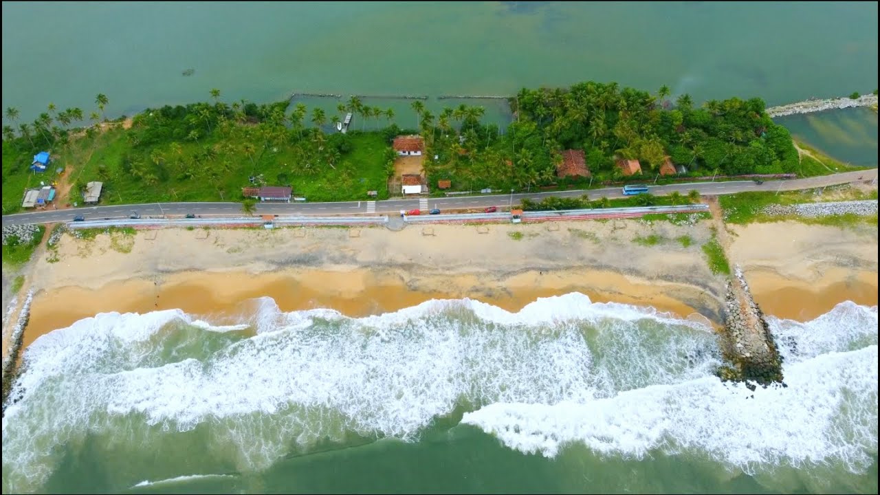 Thanni & Eravipuram beach Sky View, Kollam - YouTube