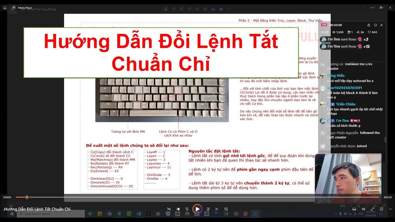 #AutocadPhuongTk Hướng Dẫn Đổi Lệnh Tắt Chuẩn Chỉ - Autocad PhuongTk - YouTube