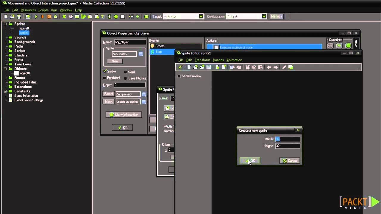 Building a 2D Game with GameMaker: Studio Tutorial: Creating Movements | packtpub.com - YouTube