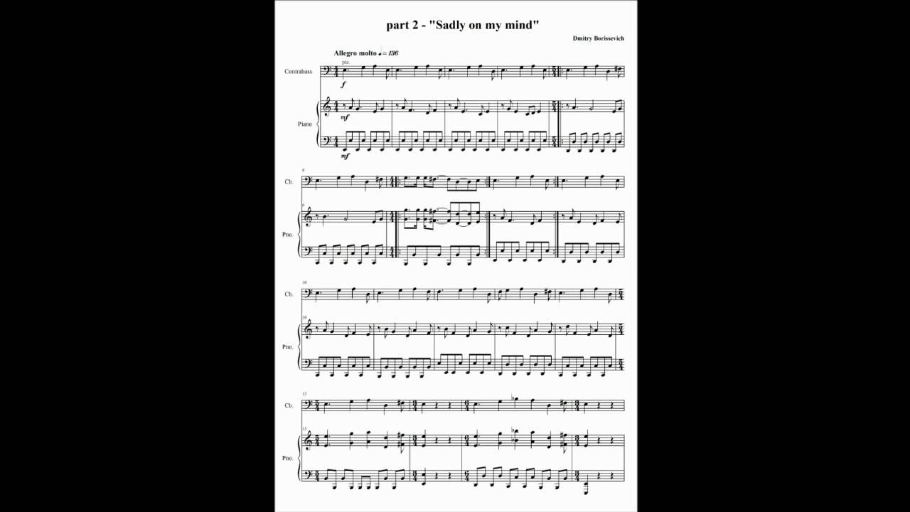 Sonata for Contrabass and piano sheet music - YouTube