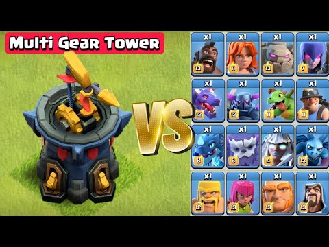 Multi Gear Tower vs Every Max Troops 🔥#clashofclans - YouTube