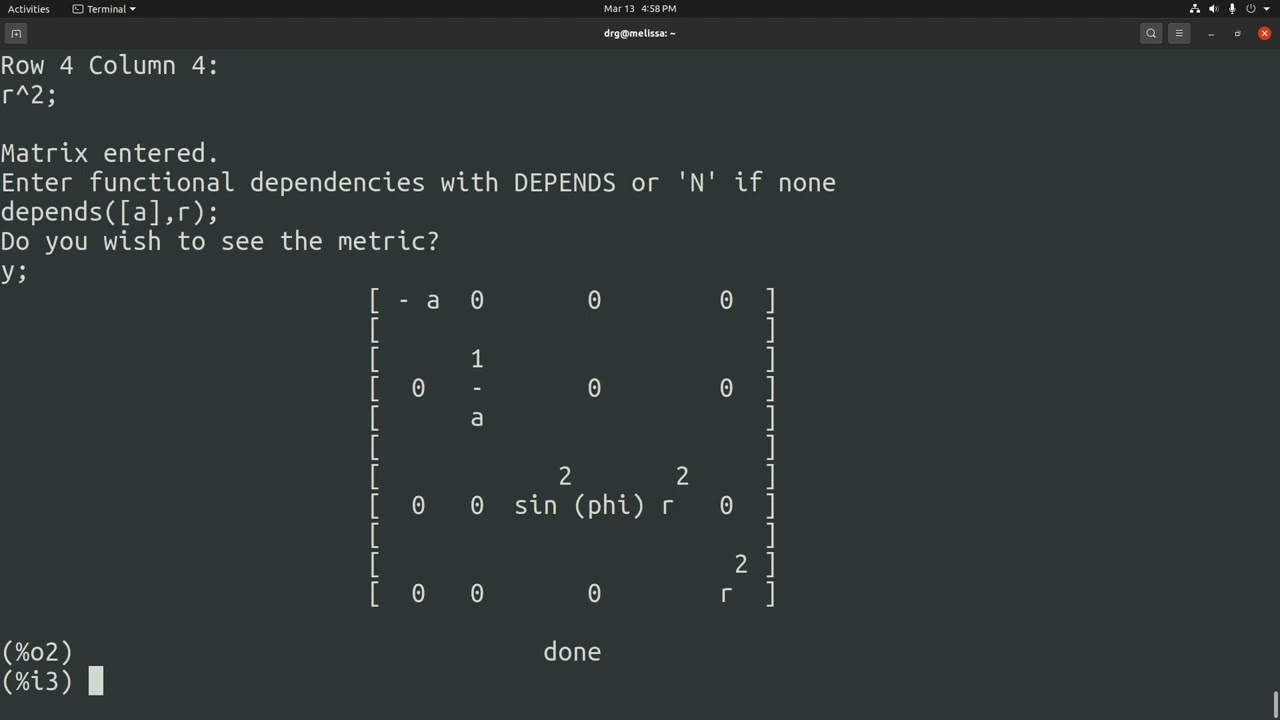 Calculation of the Ricci tensor using Maxima - YouTube