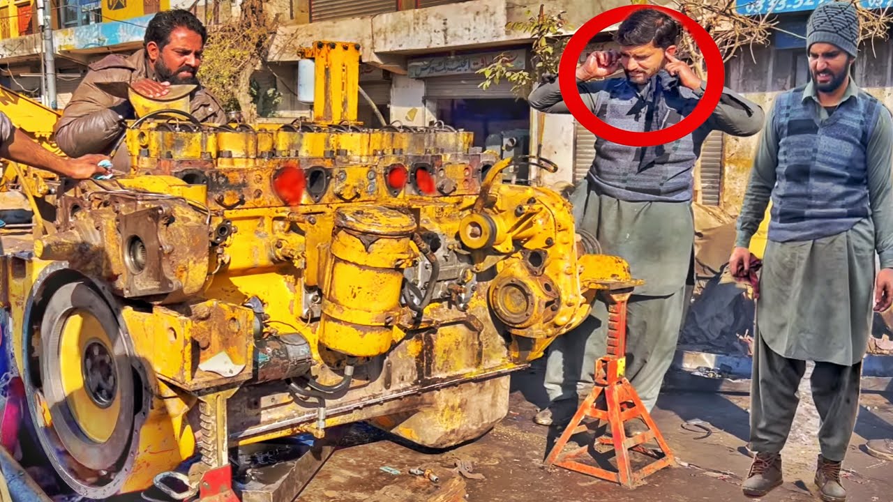 Rebuilding Process of Komatsu Bulldozer Engine | Restoration of Komatsu D335 Engine - YouTube