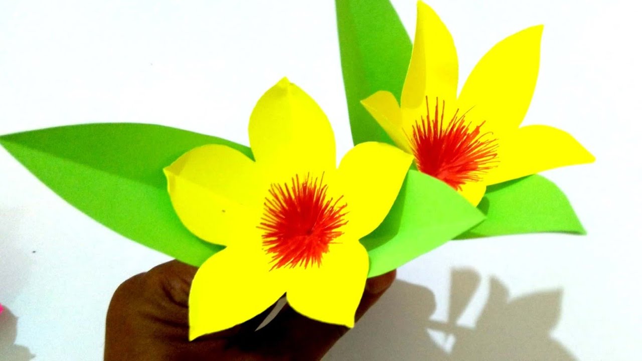 SIMPLE PAPER FLOWER | Kagaj Ke Phool Kaise Banaye | How To Make paper ...