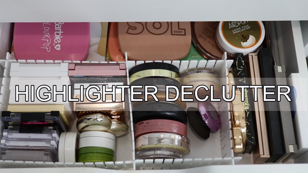 Highlighter Declutter 2022 | Makeup Declutter - YouTube