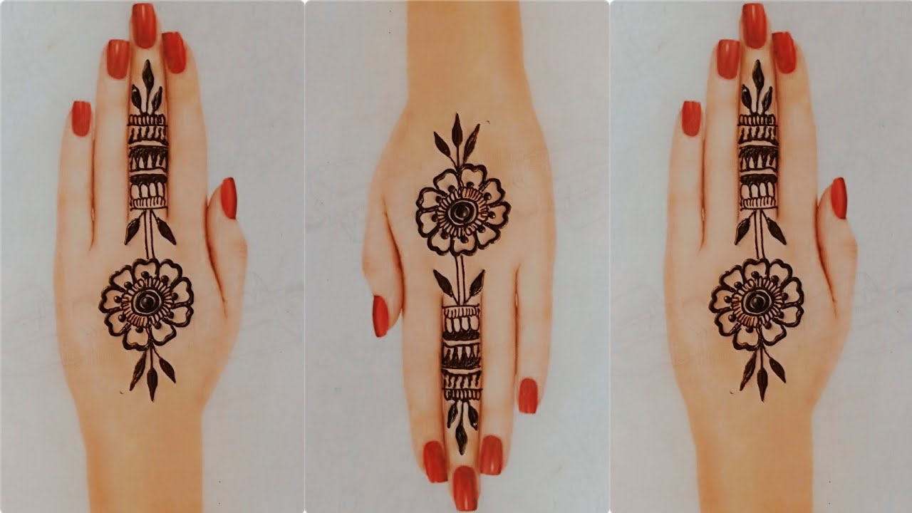 New Stylish Mehndi Design/Easy mahdi design for back hand/mahandi ke designs for festivals - YouTube