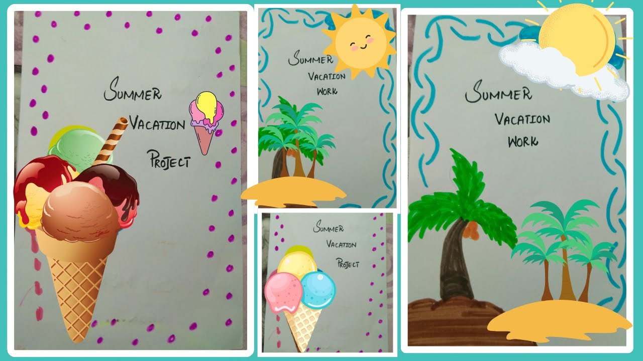Border Designs For Summer Vacation Homework || Border Design || Front ...