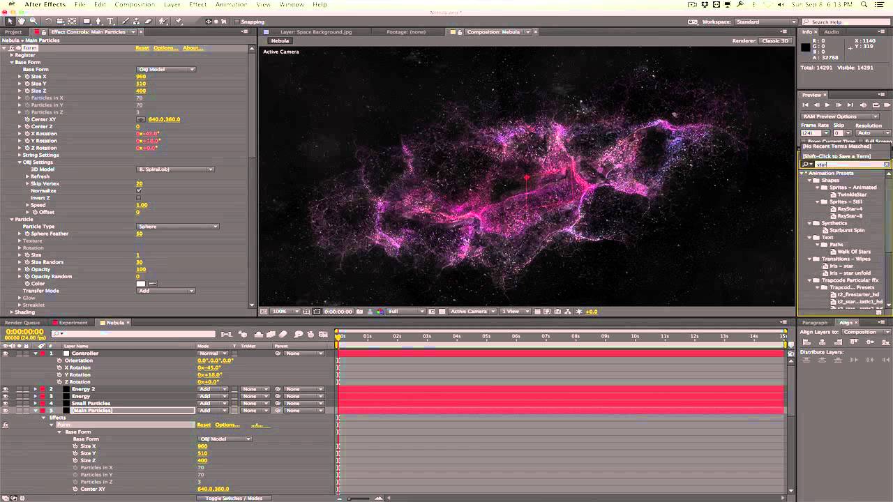 Nebula Galaxy With Trapcode Form Tutorial - YouTube