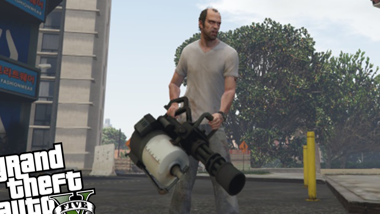 GTA 5 PC MOD - Team Fortress 2 'Heavy' MiniGun MOD - YouTube