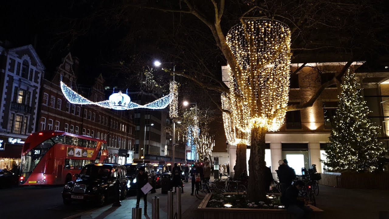 4K- LONDON CHRISTMAS WALK 2020 in CHELSEA- KING'S ROAD, DUKE OF YORK ...
